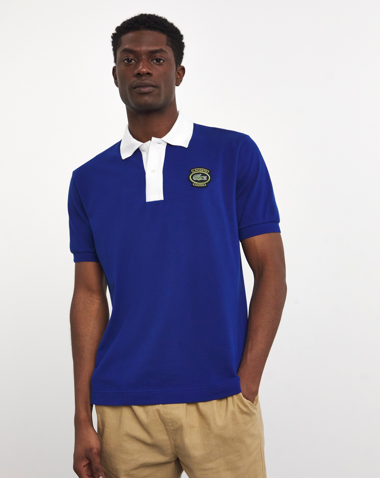 Lacoste Royal Blue Badge Polo Shirt Jacamo