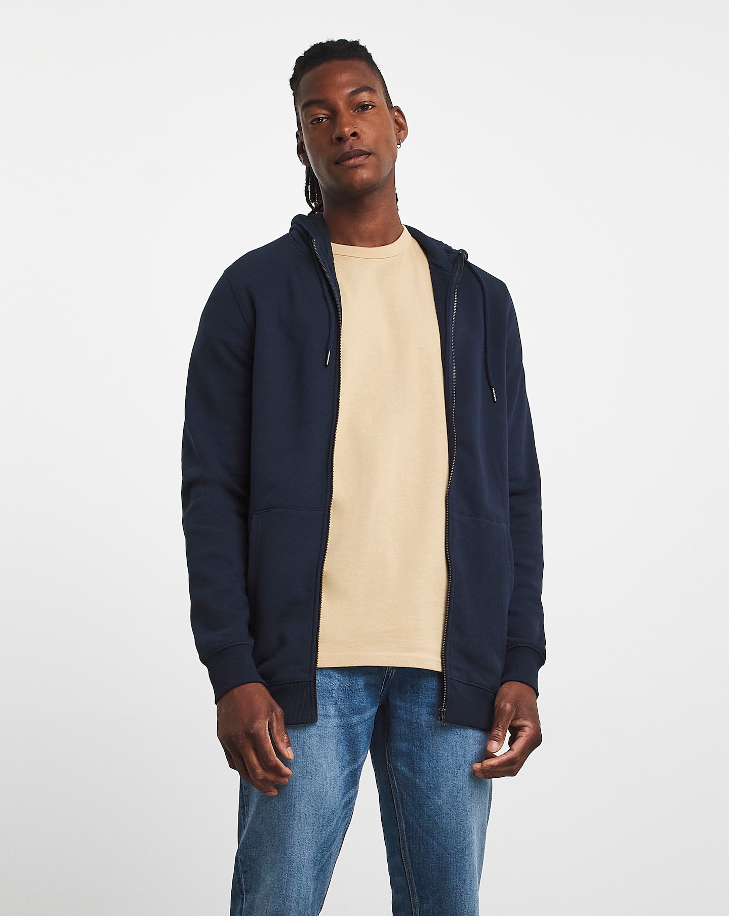 Jacamo Full Zip Hooded Sweat Extra Long | Jacamo