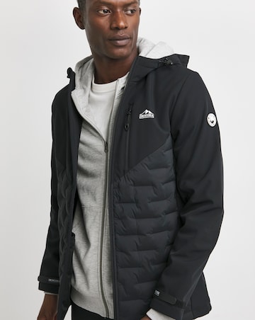 Snowdonia Black Soft Shell Hybrid Jacket | Jacamo