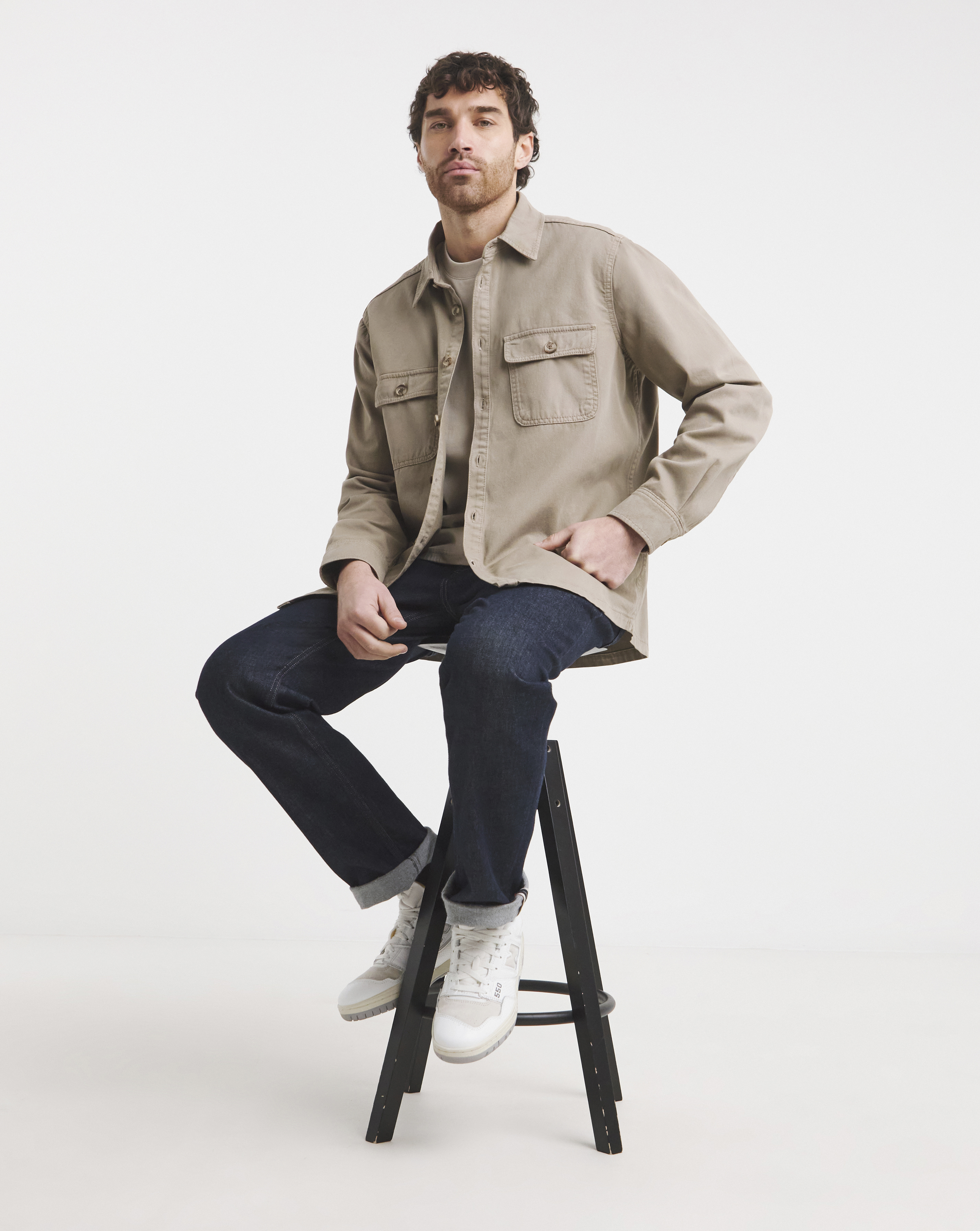 Tan Washed Cotton Shacket | Jacamo