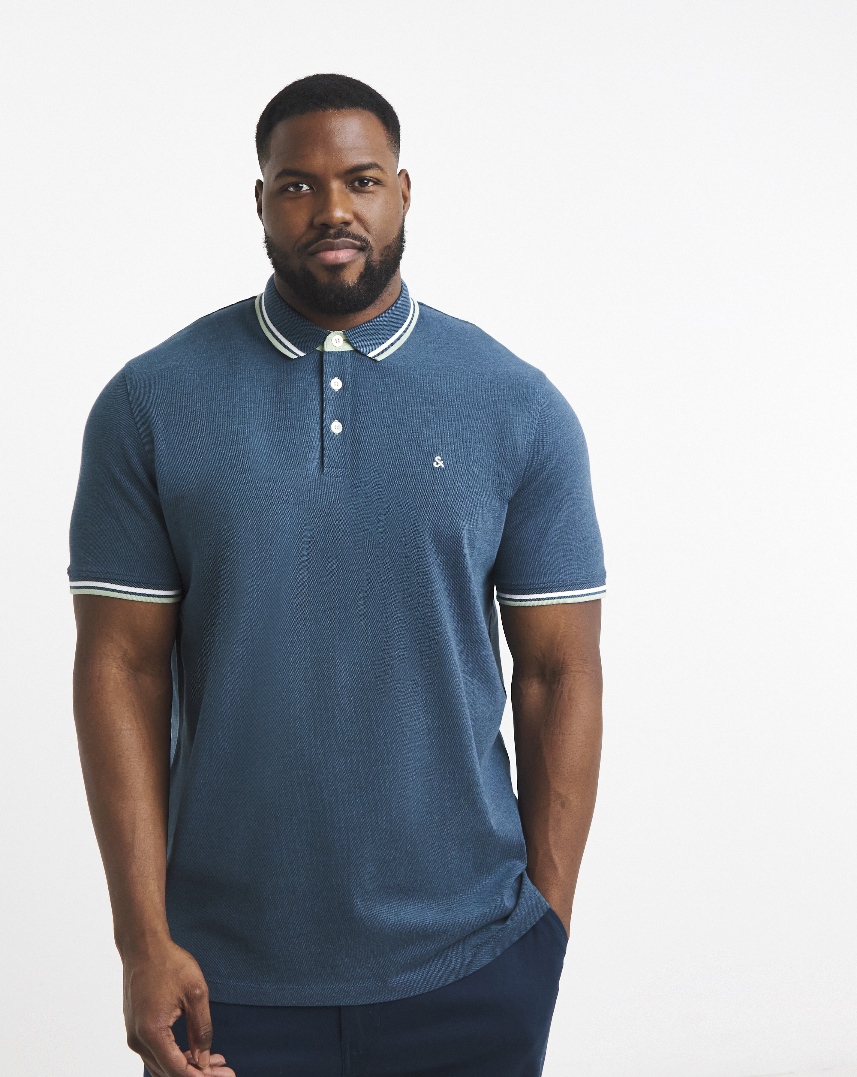Jack & Jones Premium Paulos Tipped Polo - Navy | Jacamo