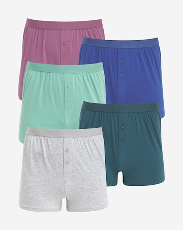 5 Pack Colour Block Loose Boxers | Jacamo