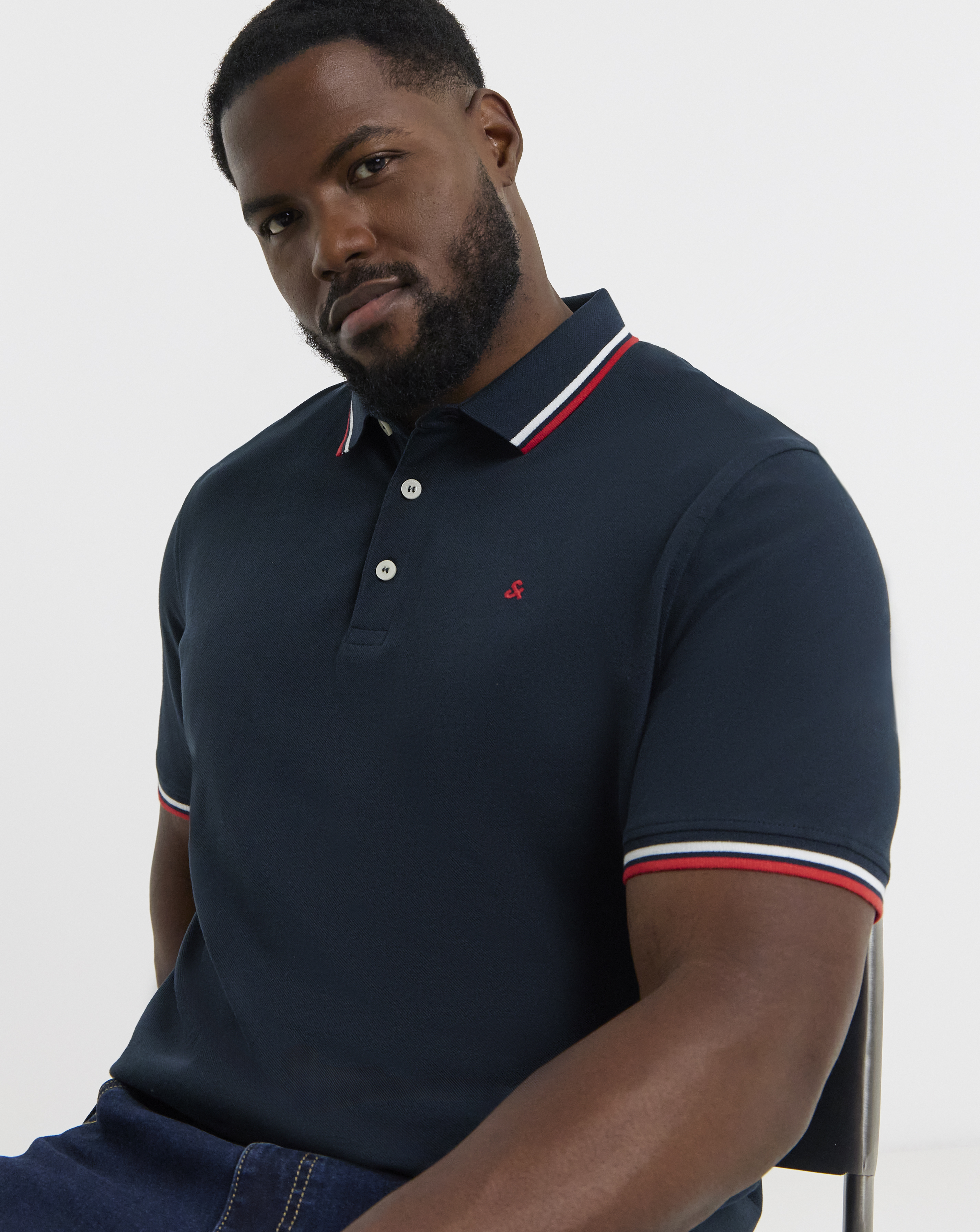 Jack & Jones Premium Paulos Tipped Polo - Navy | Jacamo
