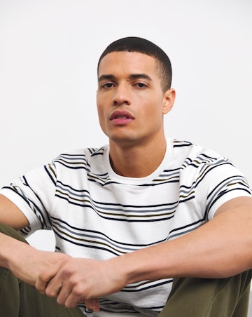 Relaxed Fit Textured Stripe T Shirt Jacamo