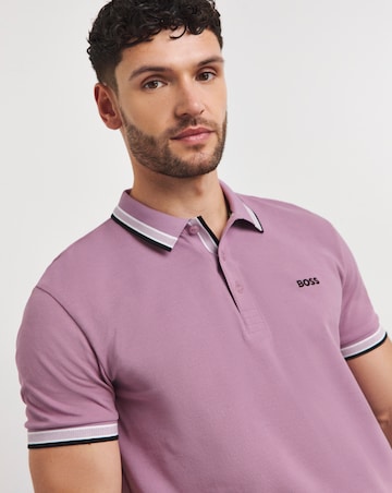 BOSS Classic Purple Tipped Short Sleeve Paddy Polo | Jacamo
