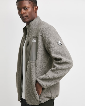 Snowdonia Grey Zip Through Fleece | Jacamo