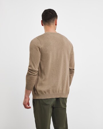 Neutral Marl Knitted Cotton Cardigan | Jacamo