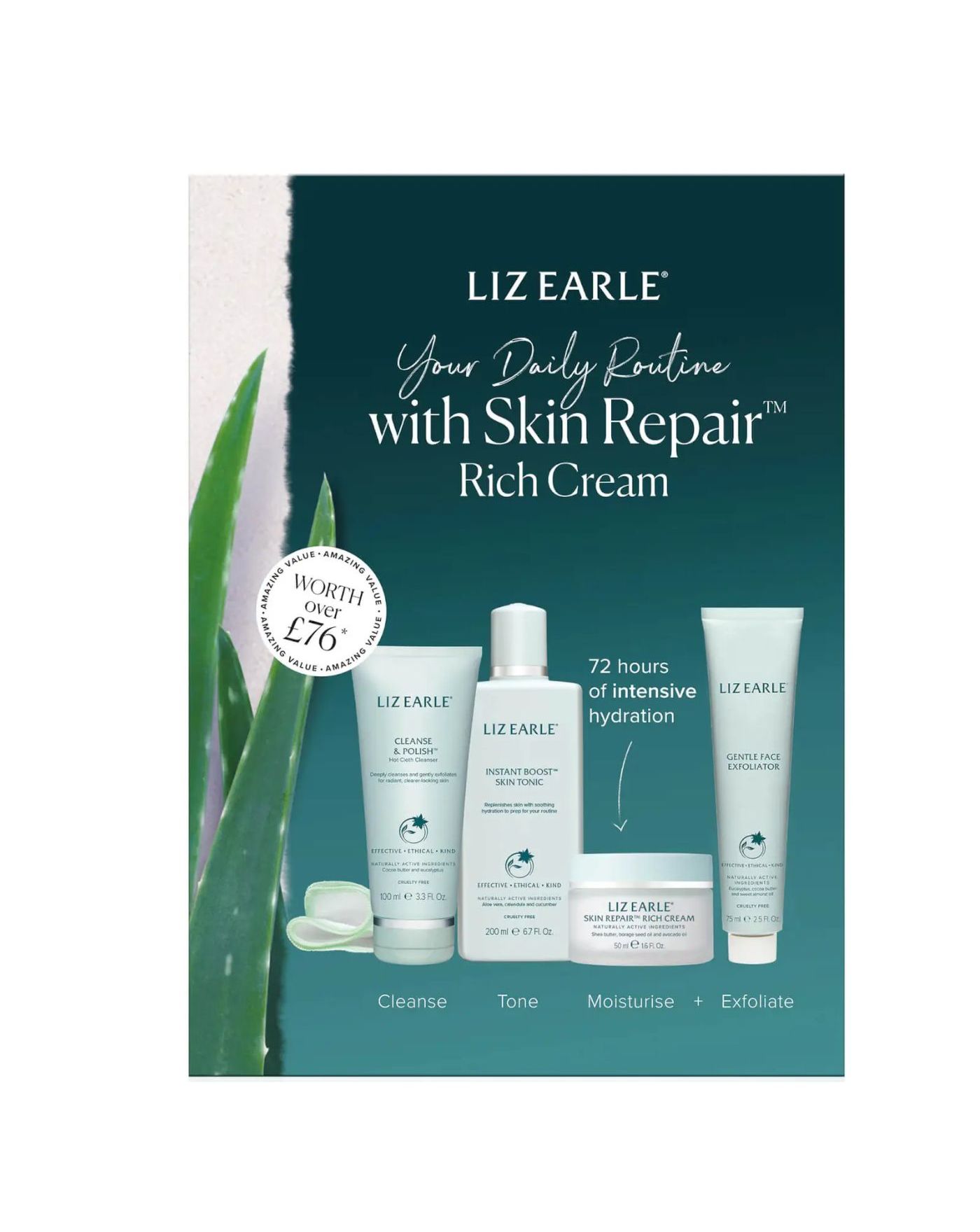 Liz Earle Your Daily Routine Intro Kit with Skin Repair Rich Cream ...