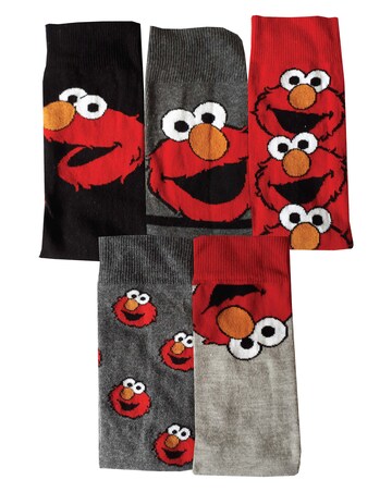 Mens Elmo 5 Pack Gift Socks | Jacamo