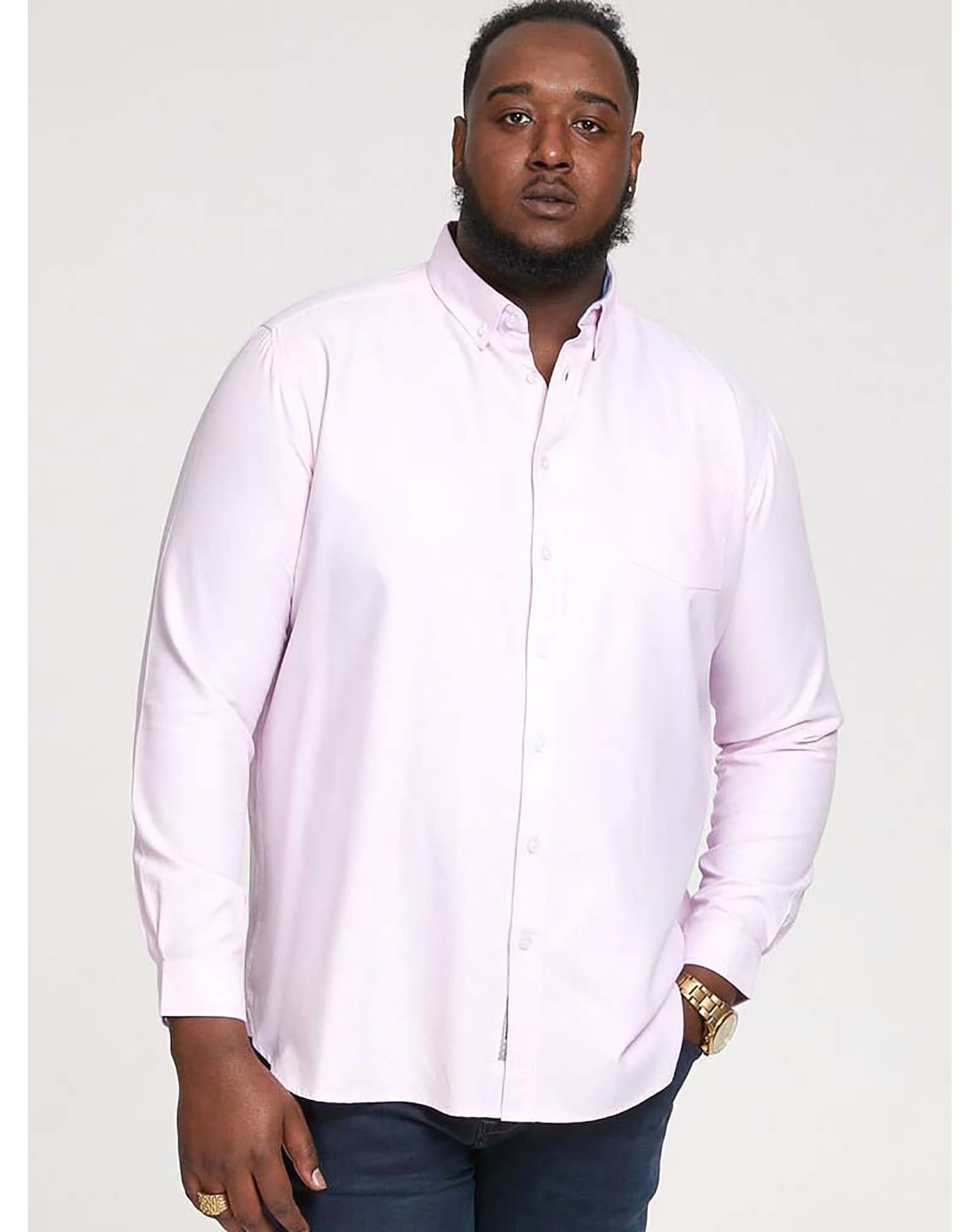 D555 Richard-PINK Basic Oxford Long Sleeve Shirt | Jacamo