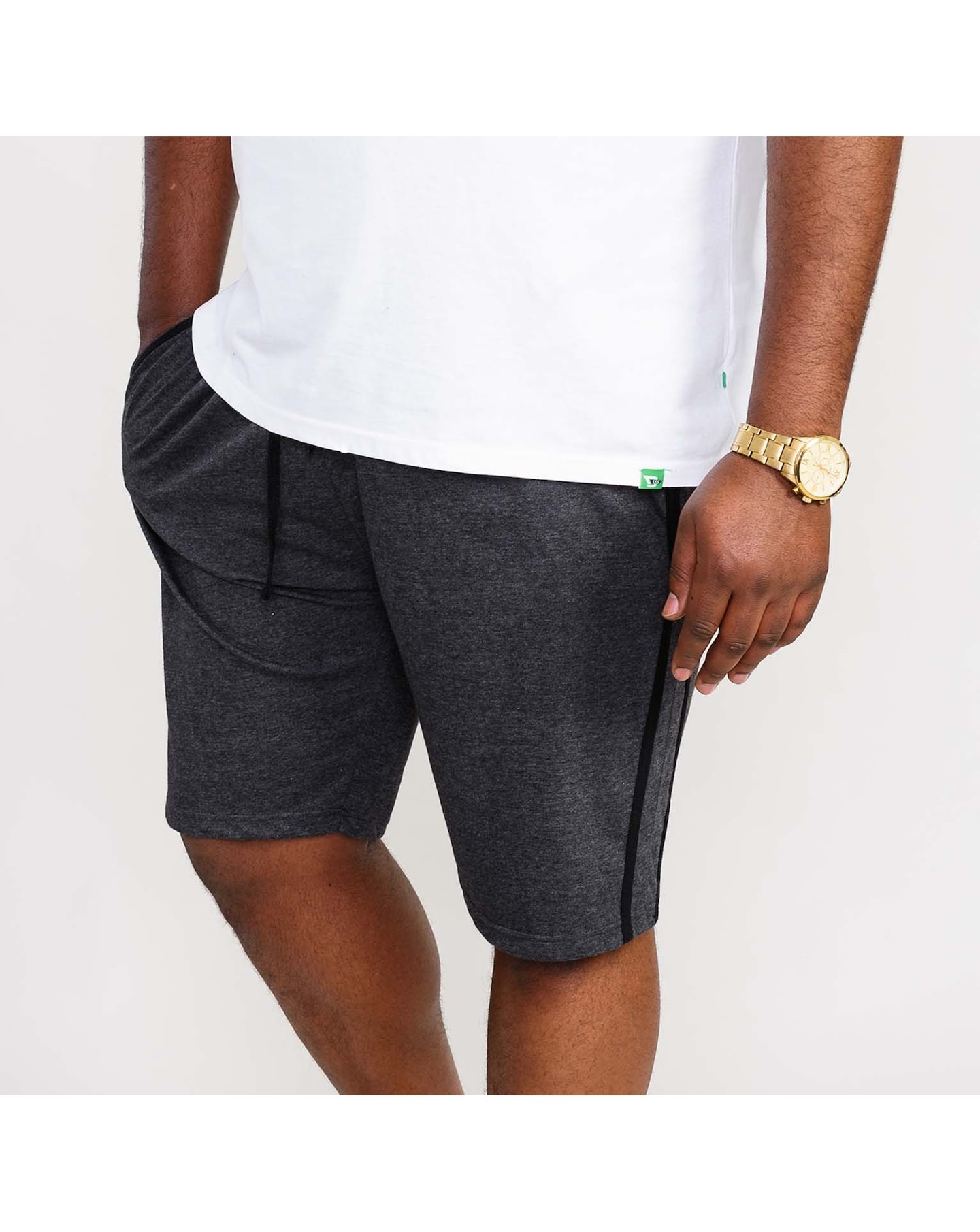 D555 RYAN-2 Pack Elasticated Waist Jersey Short With Side Stripes | Jacamo