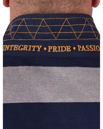 Raging Bull - Long Sleeve Irregular Stripe Rugby - Grey Marl | Jacamo