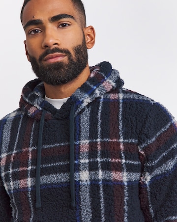 Borg Check Fleece Lounge Hoodie | Jacamo