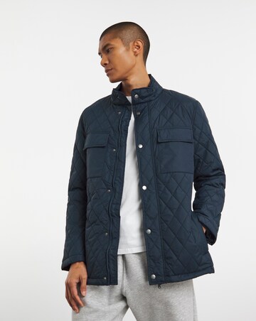 Navy Quilted Jacket | Jacamo