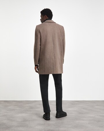 Neutral Marl Faux Wool Overcoat | Jacamo
