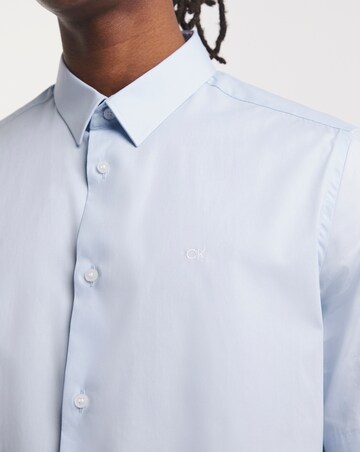 Calvin Klein Light Blue Stretch Shirt | Jacamo