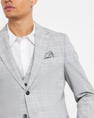 Jasper Light Grey Check Suit Jacket | Jacamo
