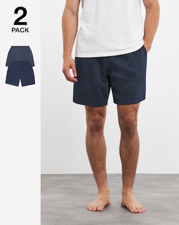 2 Pack Brush Back Jersey Shorts | Jacamo