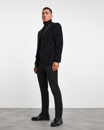 Satin Lapel Flock Blazer | Jacamo