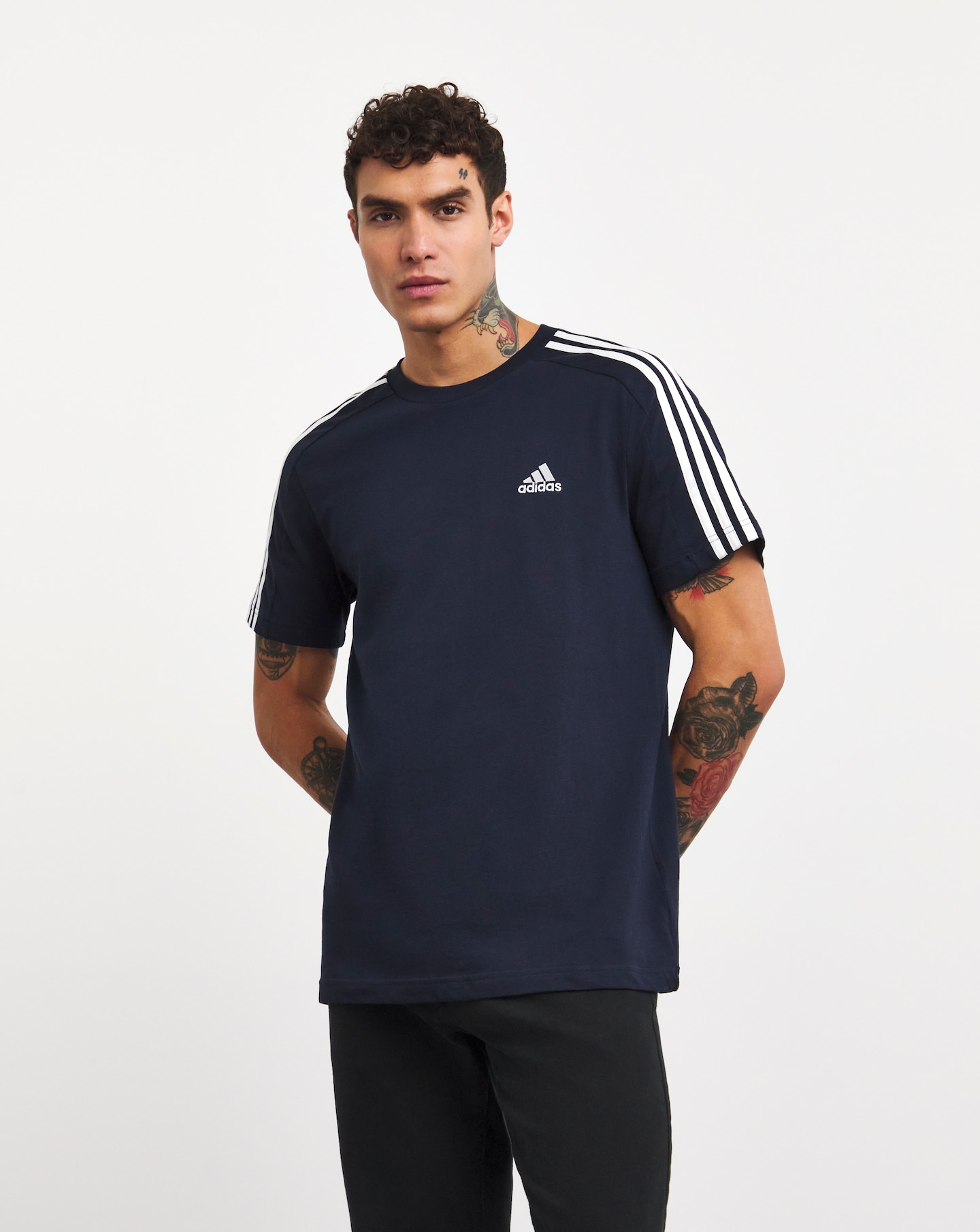 adidas 3 Stripes T-Shirt | Jacamo
