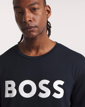 BOSS Navy Bold Logo T-Shirt | Jacamo