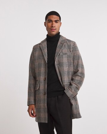 Wool Mix Check Over Coat | Jacamo