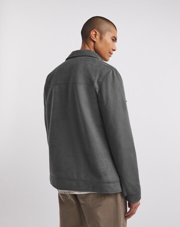 Grey Faux Suede Zip Jacket | Jacamo