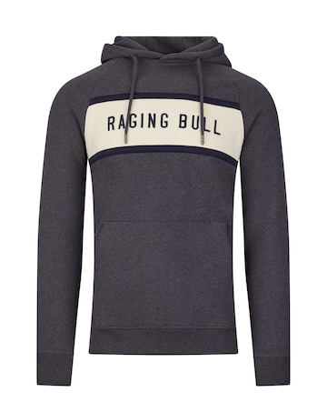 Raging Bull - Contrast Panel Overhead Hoodie - Charcoal | Jacamo