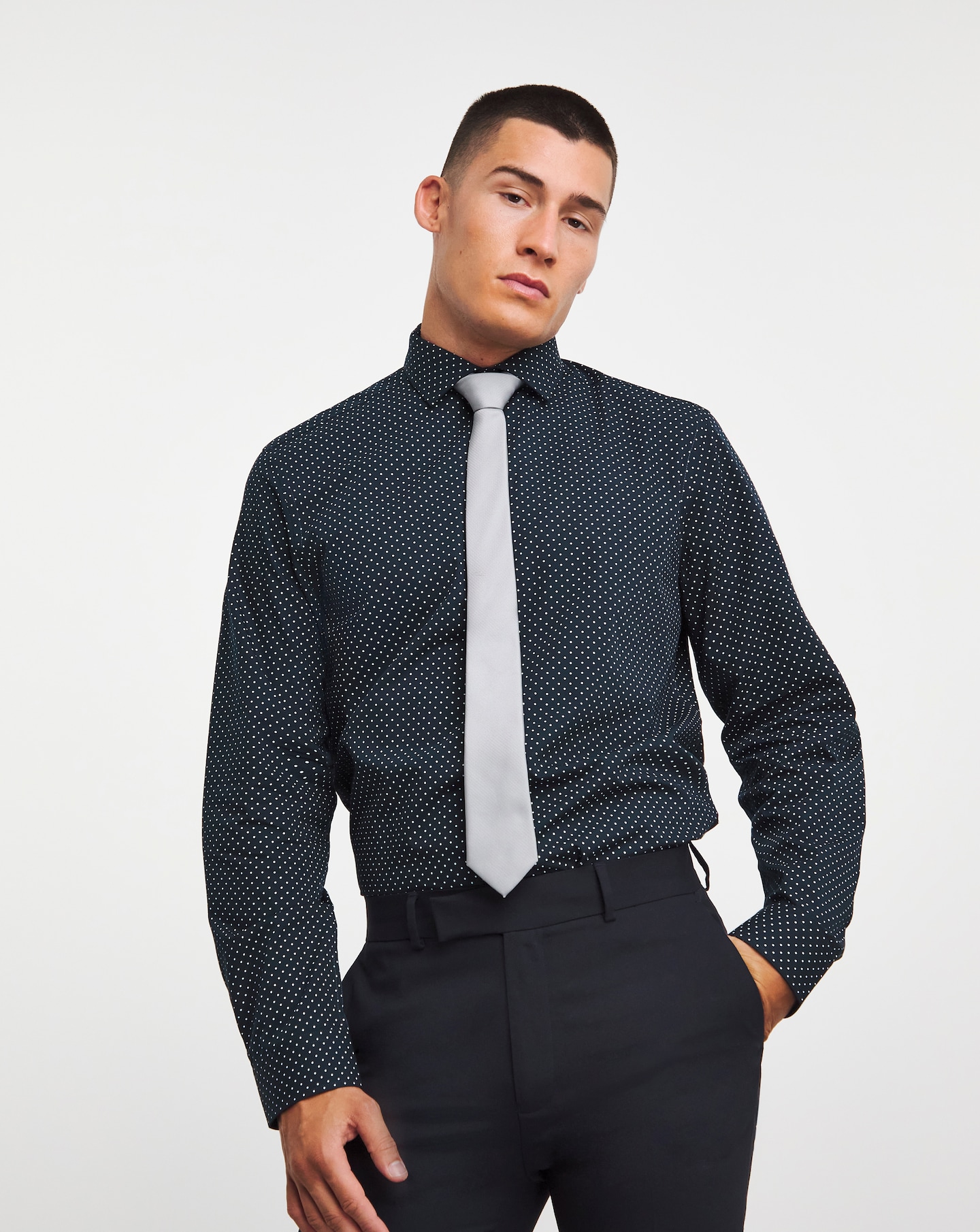 Jacamo Cutaway Collar Polka Dot Formal Shirt | Jacamo
