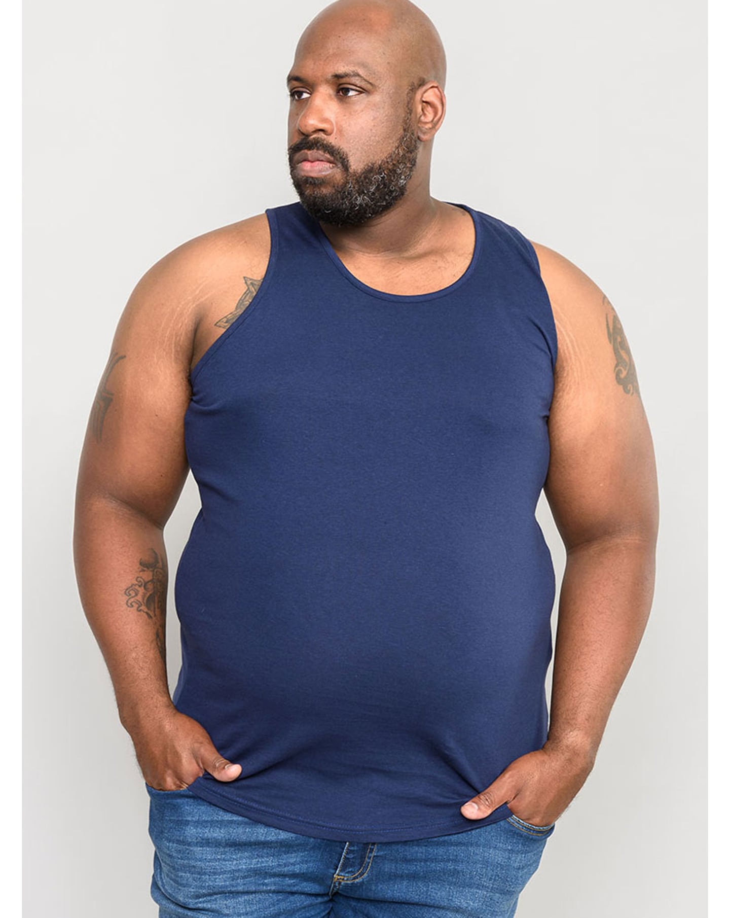 D555 Fabio Muscle Vest Navy | Jacamo