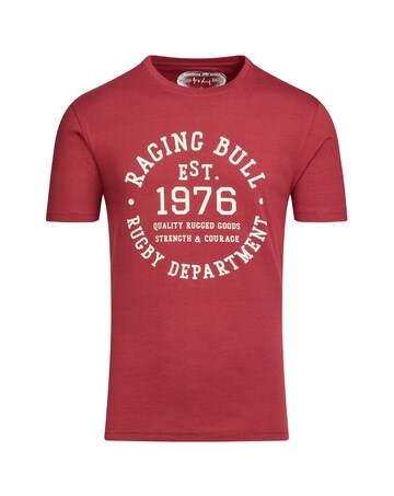 Raging Bull Rugby Dept. T-Shirt Claret | Jacamo