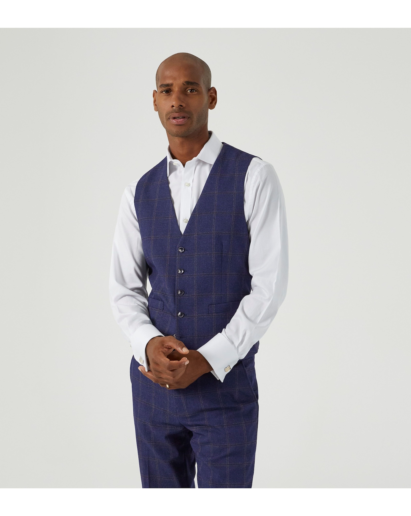 Skopes Barron Suit Waistcoat Blue Check | Jacamo